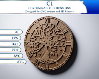 3D Clock Faces STL FILES for 3D CNC Carving - Etsy