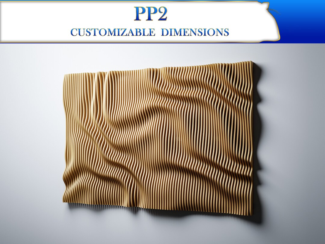 Parametric Wooden Wall Decor, Wavy Pattern, CNC Files for Cutting, PP2 ...