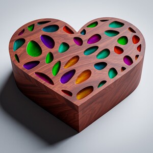Heart-shaped Jewelry Box Wood Carving CNC Projects | Epoxy Art STL 3d ...