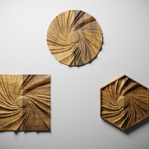 Cnc Router Wall Art STL Files Pack, Wood Carved Panels Drapery Fan ...
