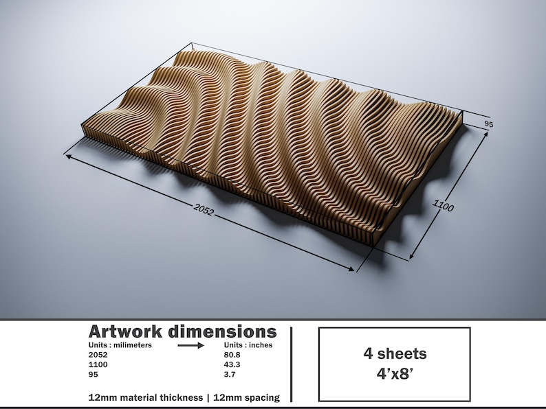 Parametric Wall Art CNC Design • Downloadable File for Router & Laser ...