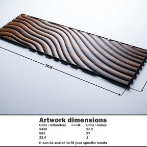 3D Wave Wall Panel CNC Carving Design STL File: Wavy Furniture Art ...