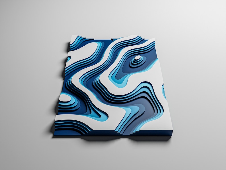 Abstract Wall Art CNC Router Files. 3d Wall Art Arctic Waters. - Etsy