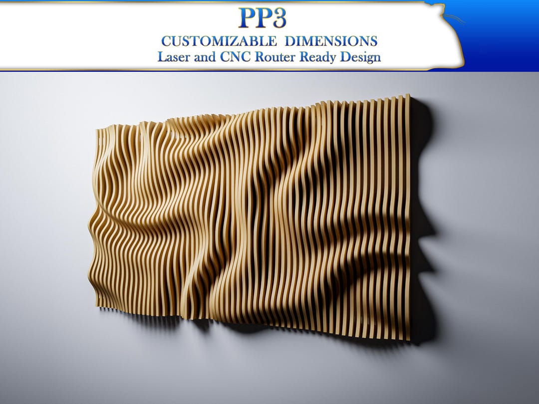 Parametric Wall Art Decor, Wavy Pattern, CNC Files for Cutting, PP3 - Etsy