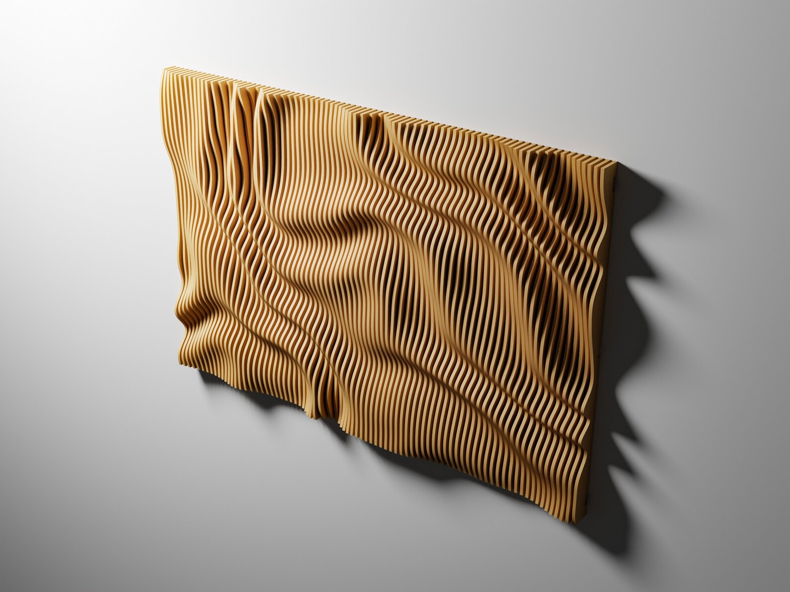 Parametric Wooden Wall Decor Wavy Pattern CNC Files for - Etsy