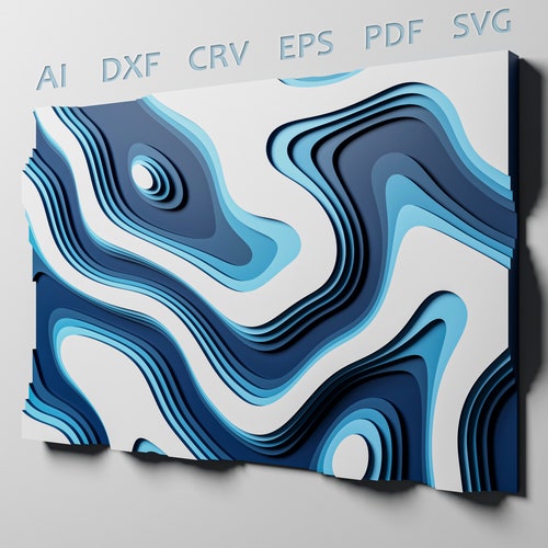 Abstract Wall Art CNC Router Files. 3d Wall Art Arctic Waters. - Etsy