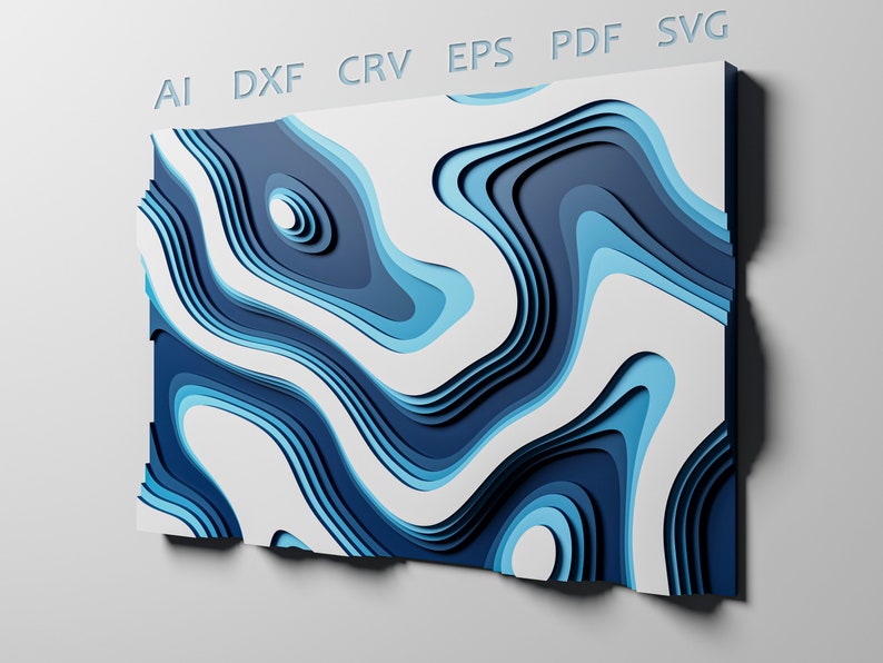 Abstract Wall Art CNC Router Files. 3d Wall Art Arctic Waters. - Etsy