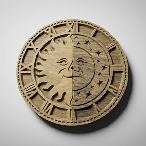 Sun and Moon Wall Clock CNC Vector Design (digital Download) • C4 - Etsy