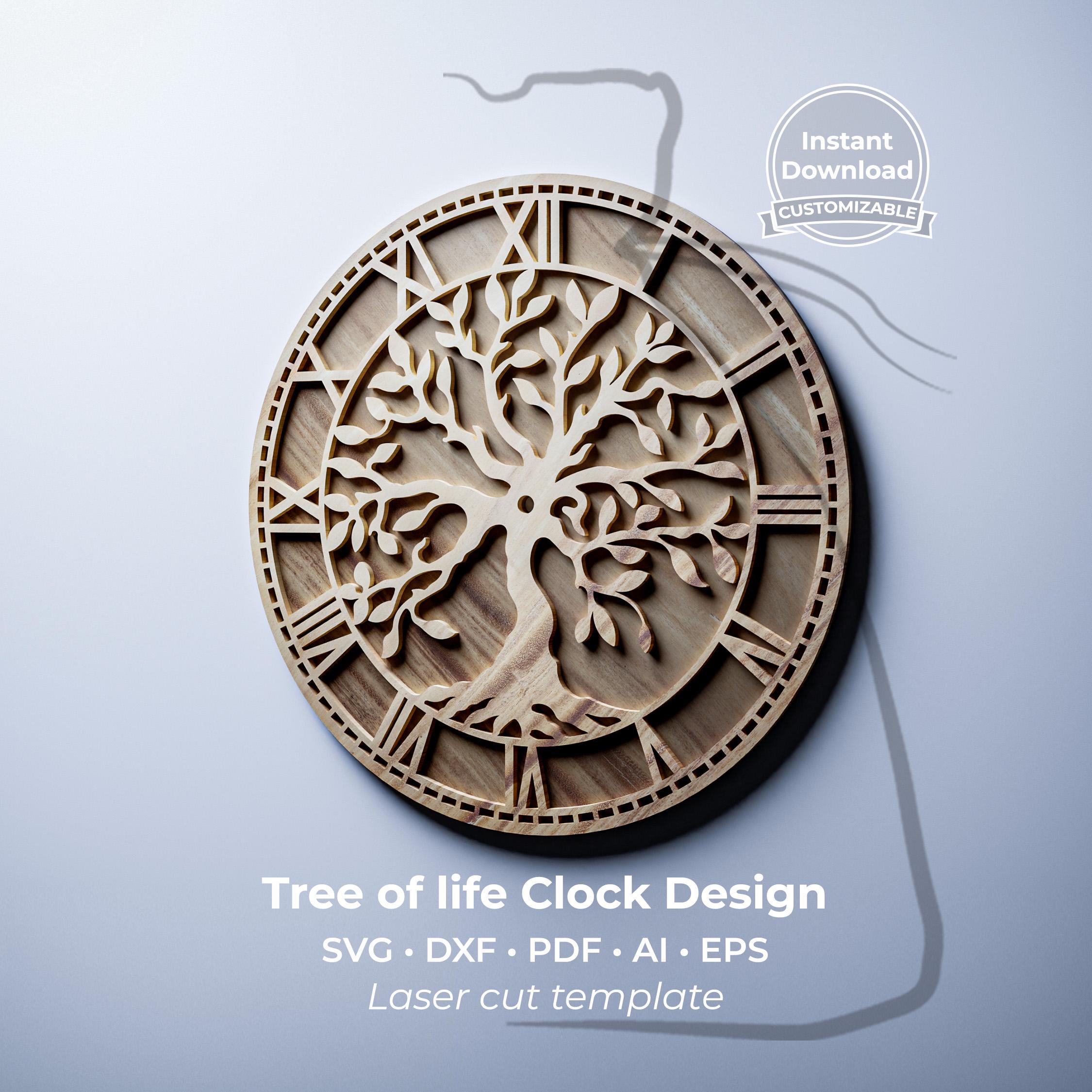 Tree of Life Clock • Laser Cut Template • CNC Vector Files • C1L - Etsy
