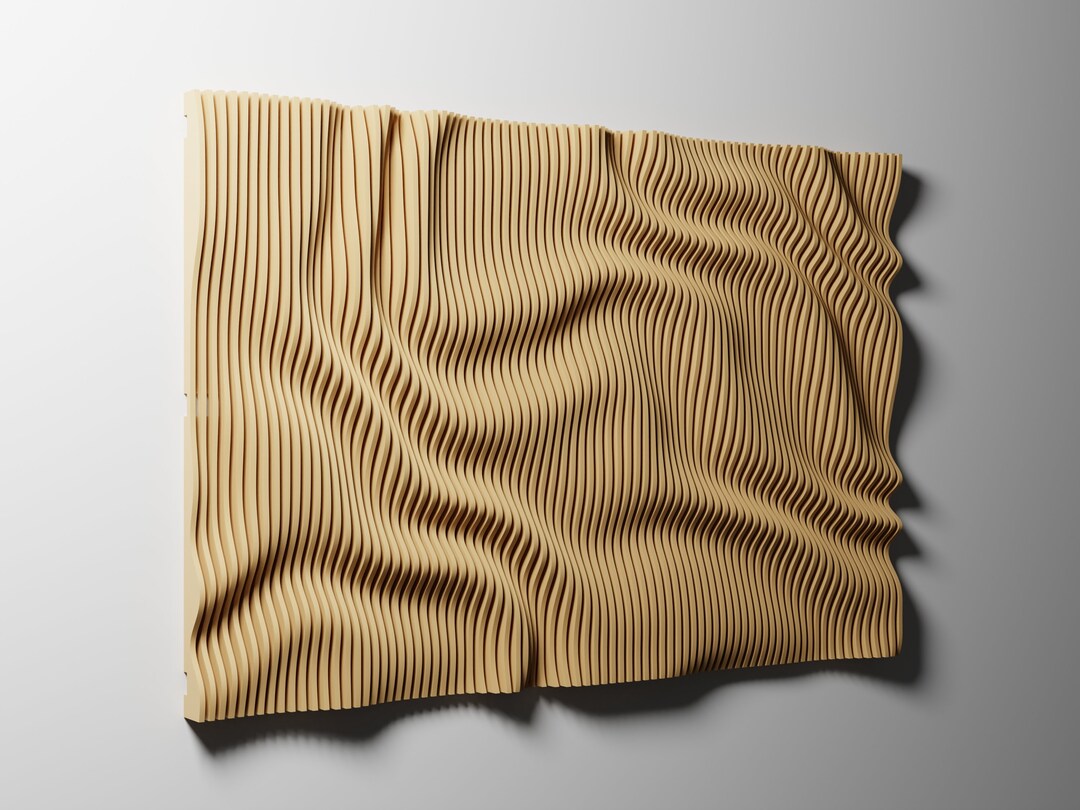 Parametric Wooden Wall Decor Wavy Pattern CNC Files for - Etsy