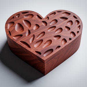 Heart-shaped Jewelry Box Wood Carving CNC Projects | Epoxy Art STL 3d ...