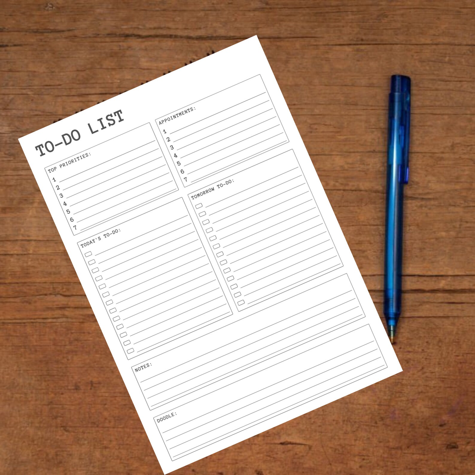 Minimalist Daily to Do List, to Do Lists Simple to Do List | Printable ...