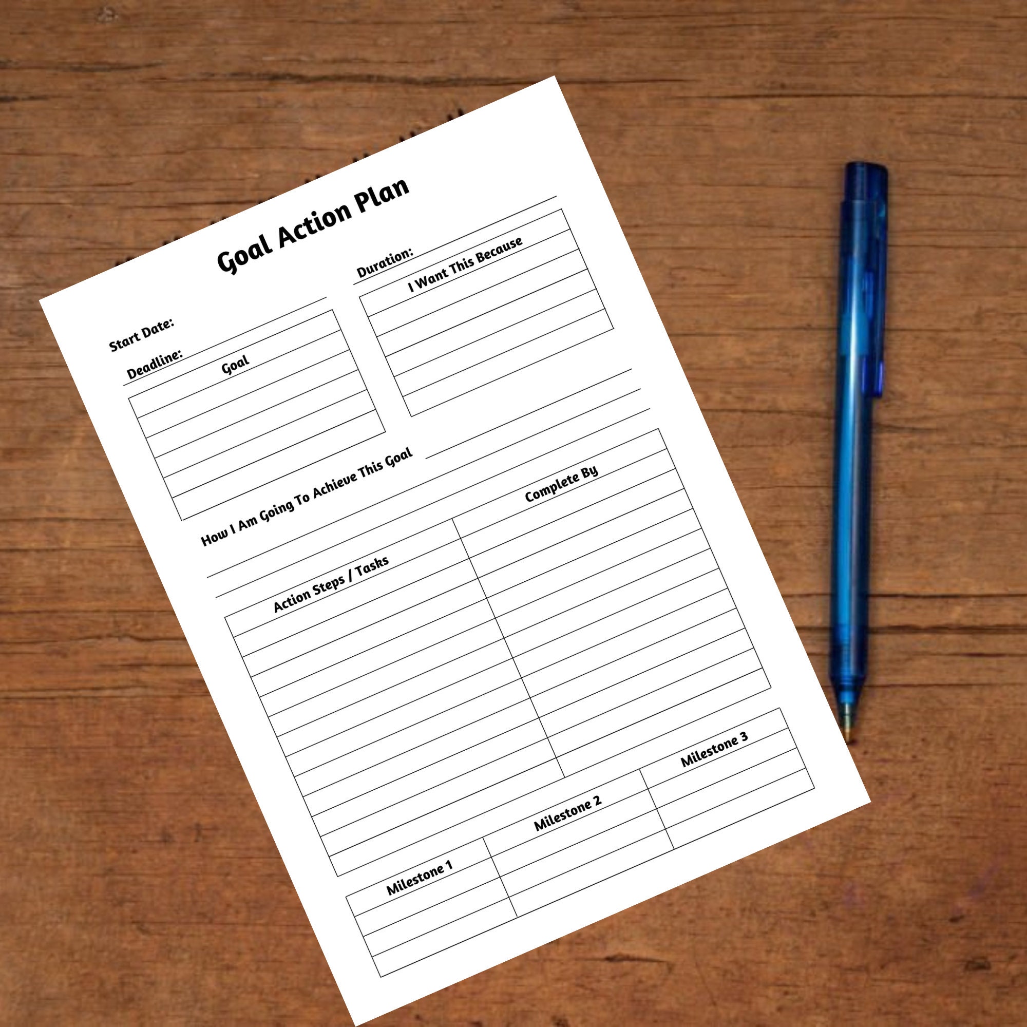 Printable Goal Planner, Daily Personal Goal Setting Planner, Best Goal ...