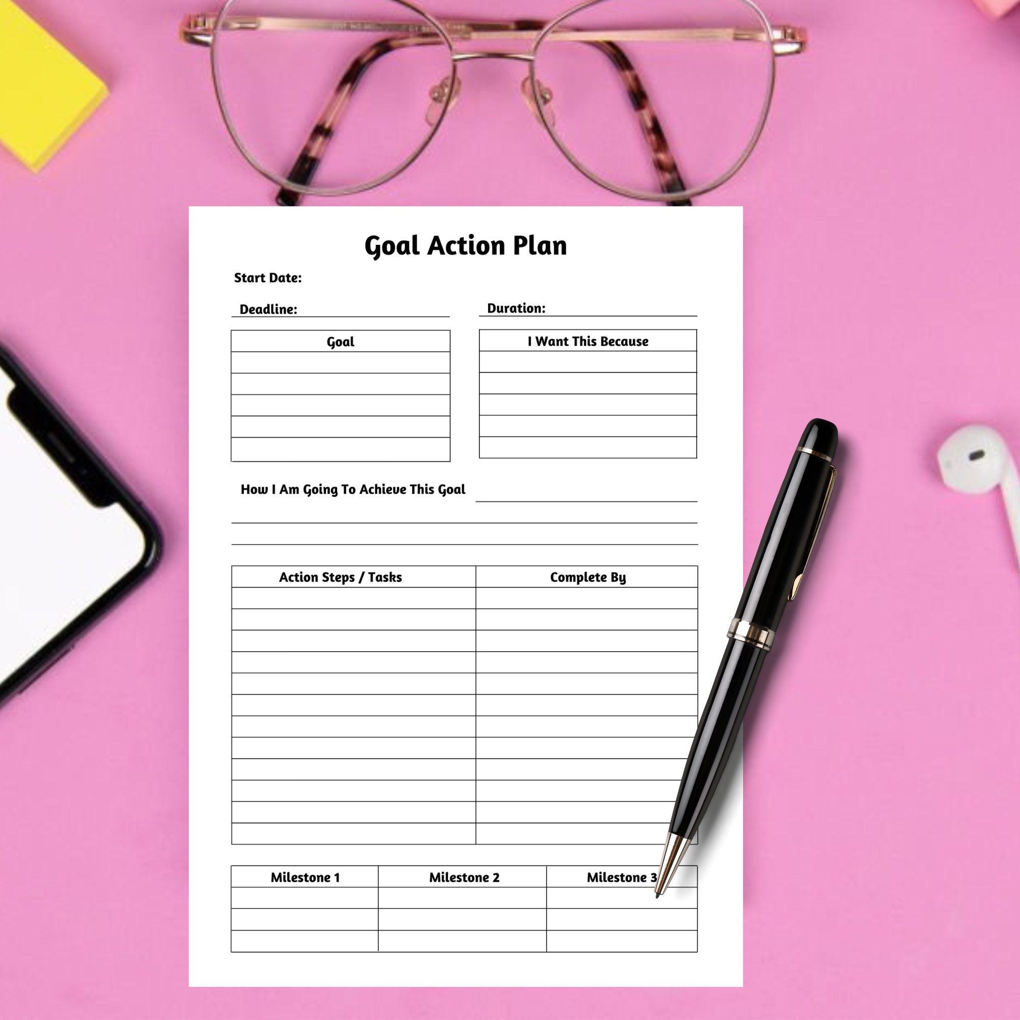 Printable Goal Planner, Daily Personal Goal Setting Planner, Best Goal ...