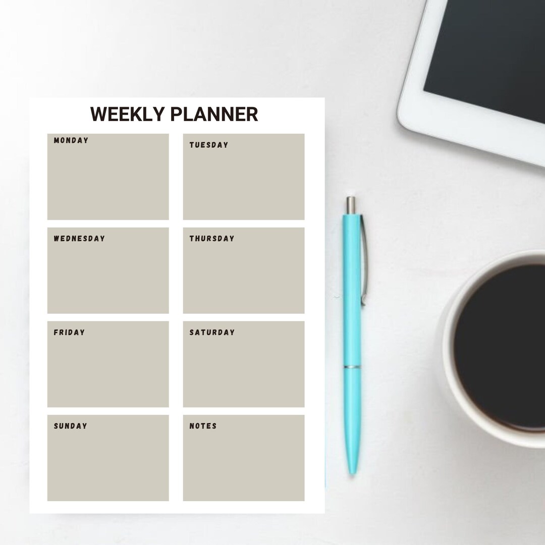 Weekly Planner Printable, Planner Template, Weekly Planner | Weekly ...