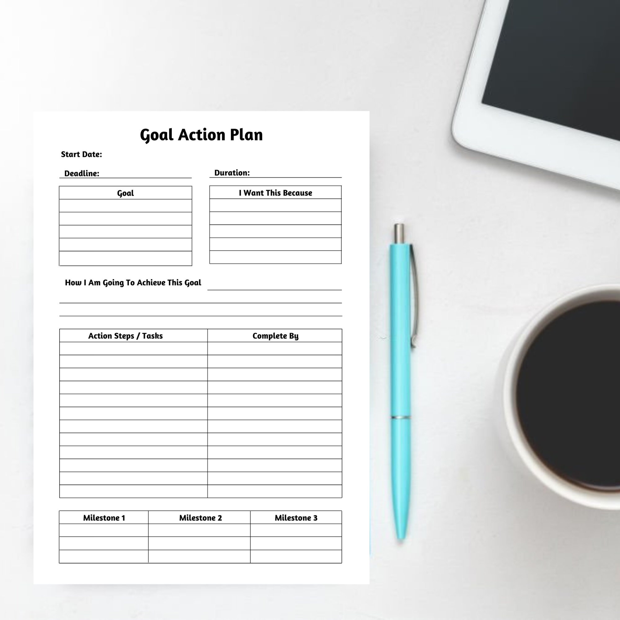 Printable Goal Planner, Daily Personal Goal Setting Planner, Best Goal ...