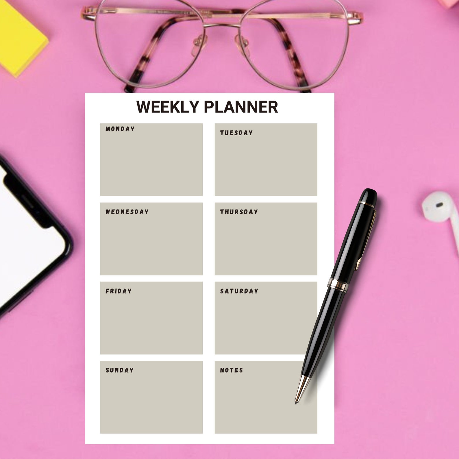 Weekly Planner Printable, Planner Template, Weekly Planner Weekly ...