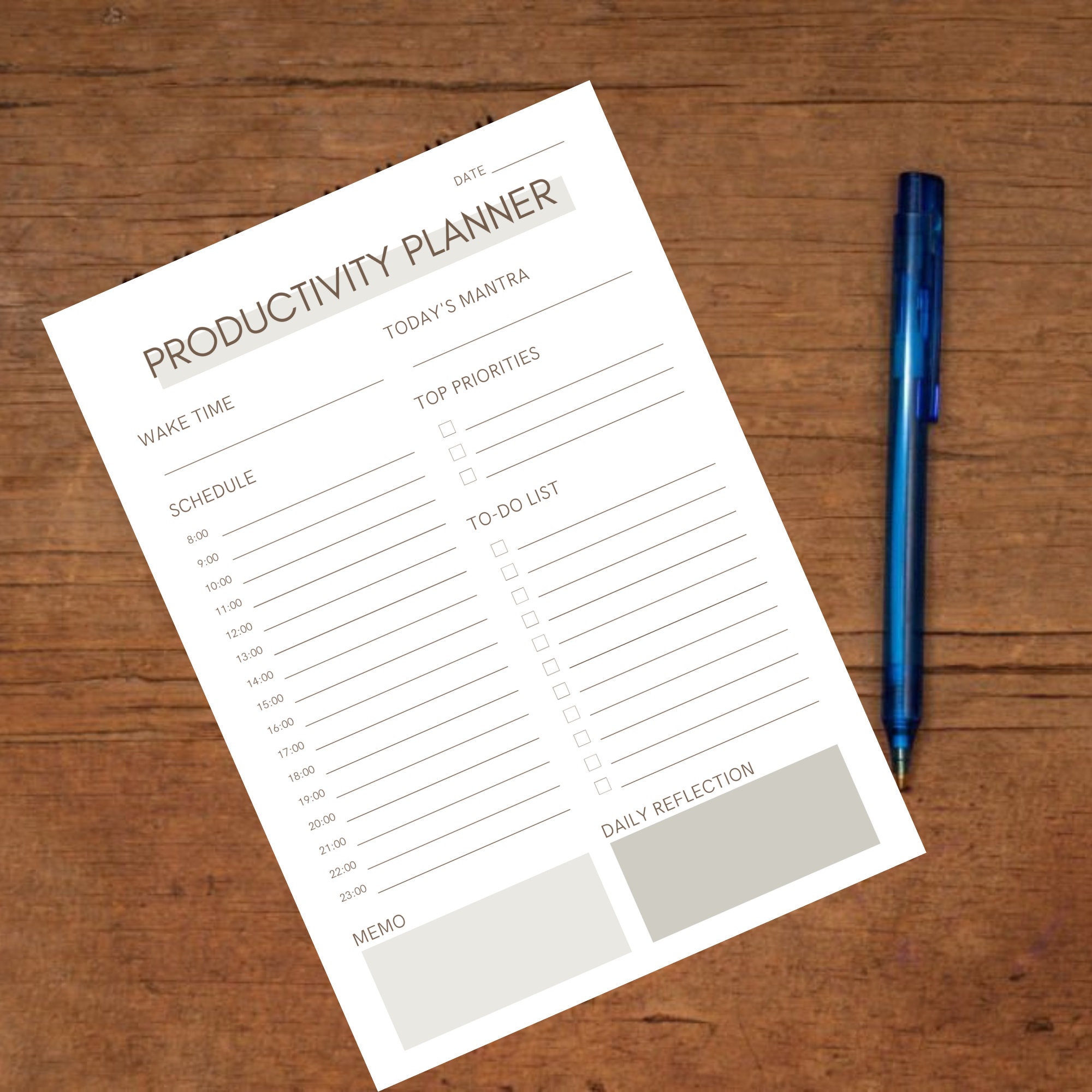 Printable Productivity Planner, Printable Life Organizer, PDF Goal ...