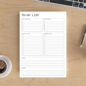 Minimalist Daily to Do List, to Do Lists Simple to Do List | Printable ...