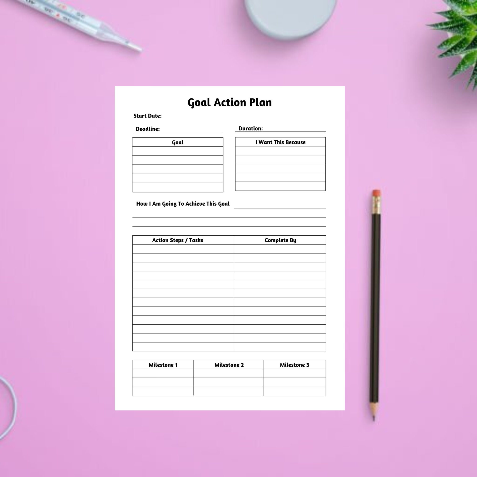 Printable Goal Planner, Daily Personal Goal Setting Planner, Best Goal ...