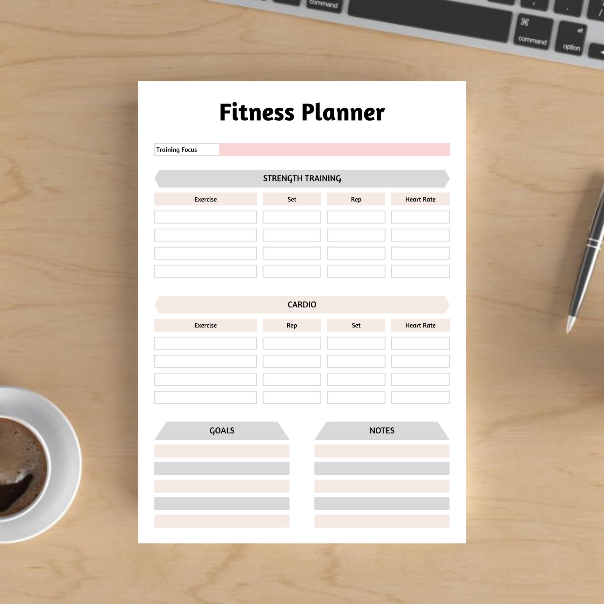 Fitness Planner Printable | Fitness Planner | Fitness Plan Organizer ...
