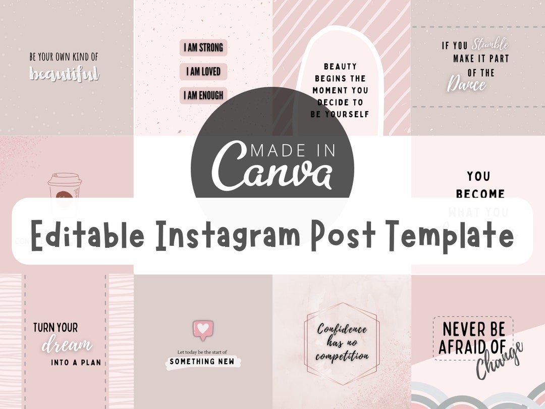 Instagram Post Canva Template Editable Ig Post Template Instagram Girl ...