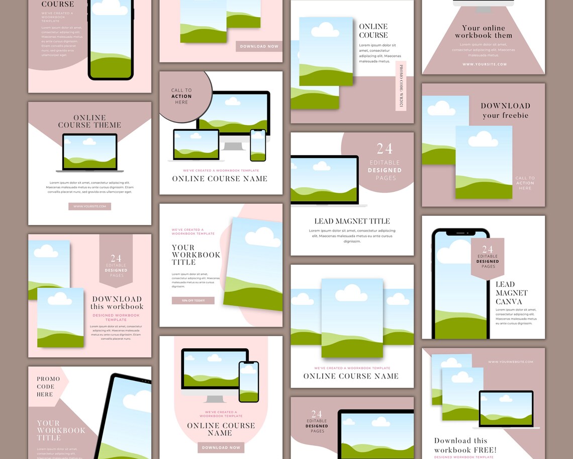 Mock up Canva Template for Coach | Digital Product Mock up | Online ...