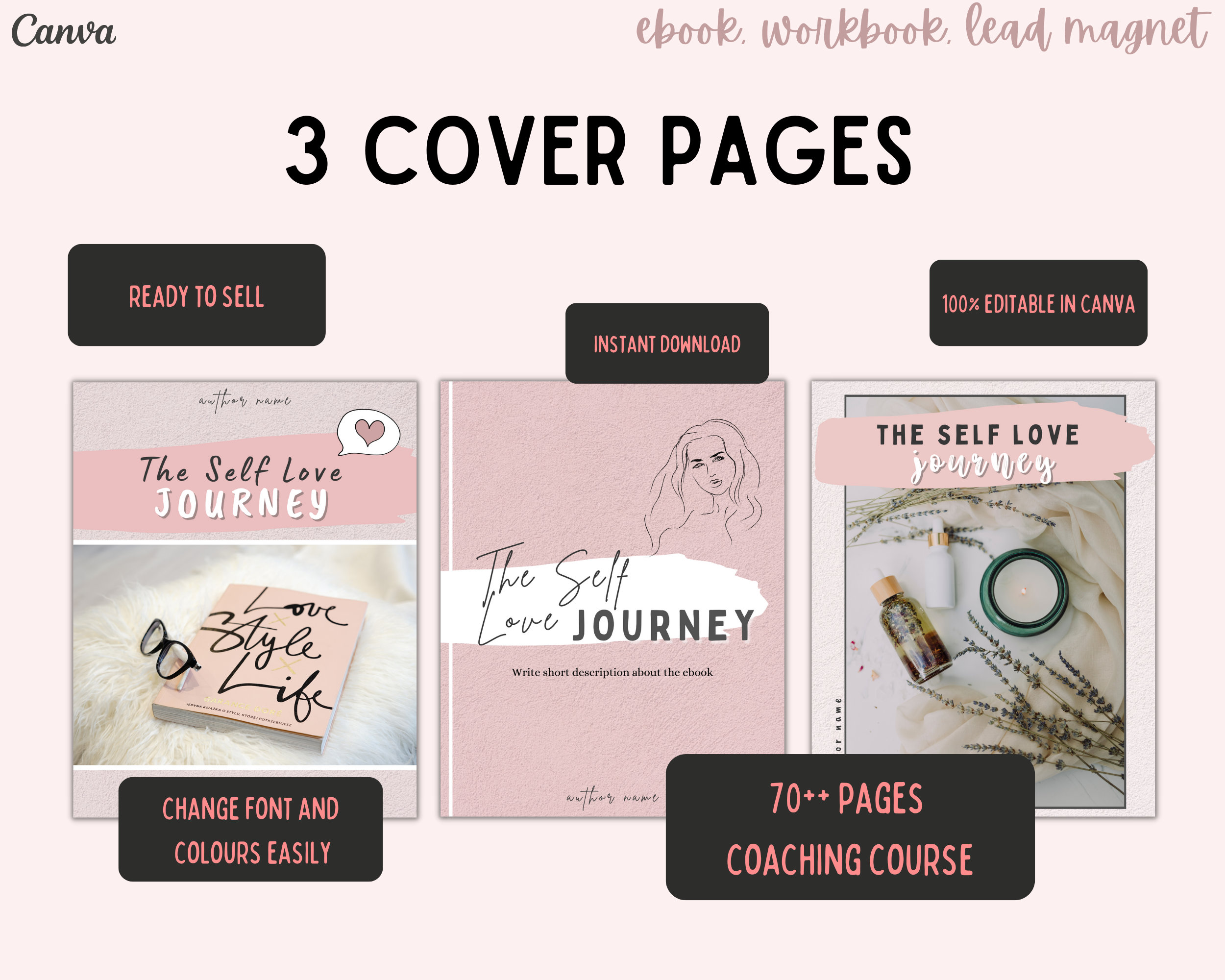 Self Love Done for You Ebook for Life Coach Workbook Canva Template ...