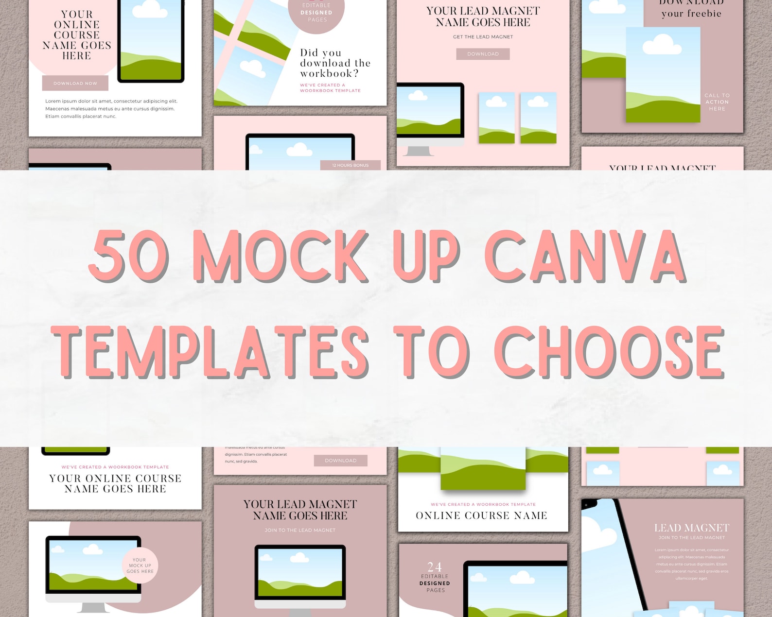 Mock up Canva Template for Coach | Digital Product Mock up | Online Course Mock up | Canva ...