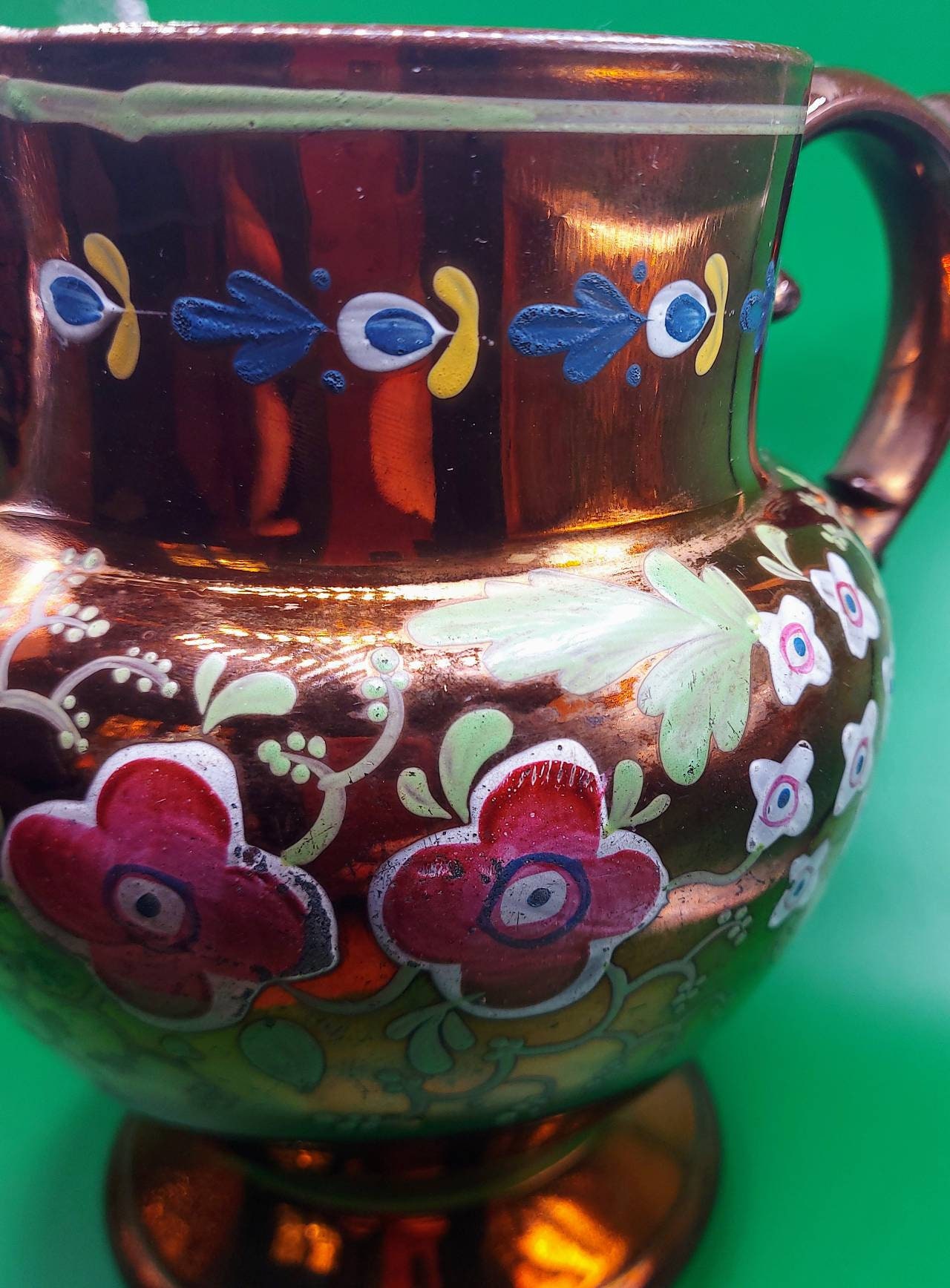 Antique Copper Lustreware Handpainted Pitcher/jug. Circa - Etsy
