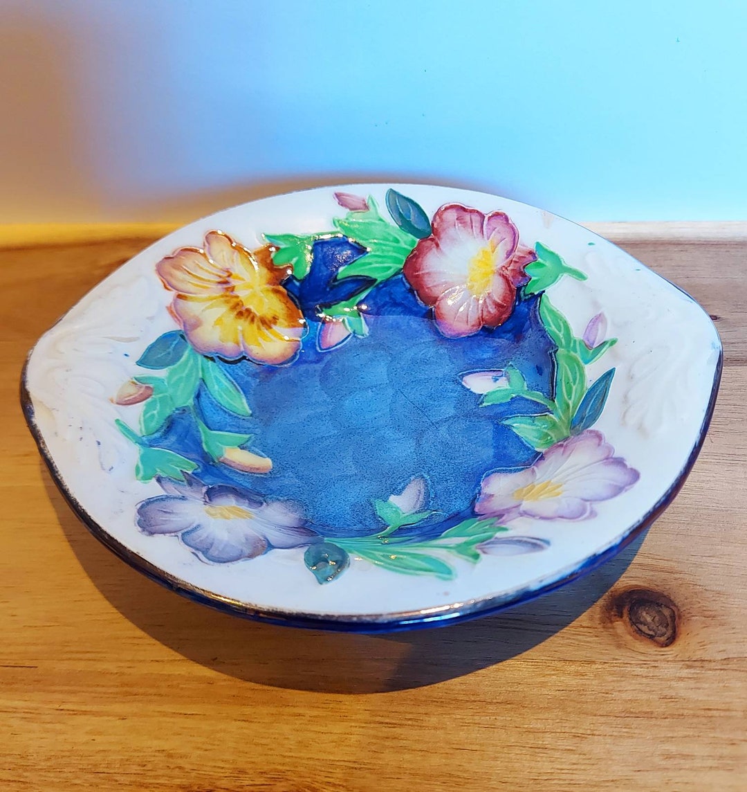 Art Deco Lustre Maling Ware Small Floral Dish. Ceramic - Etsy