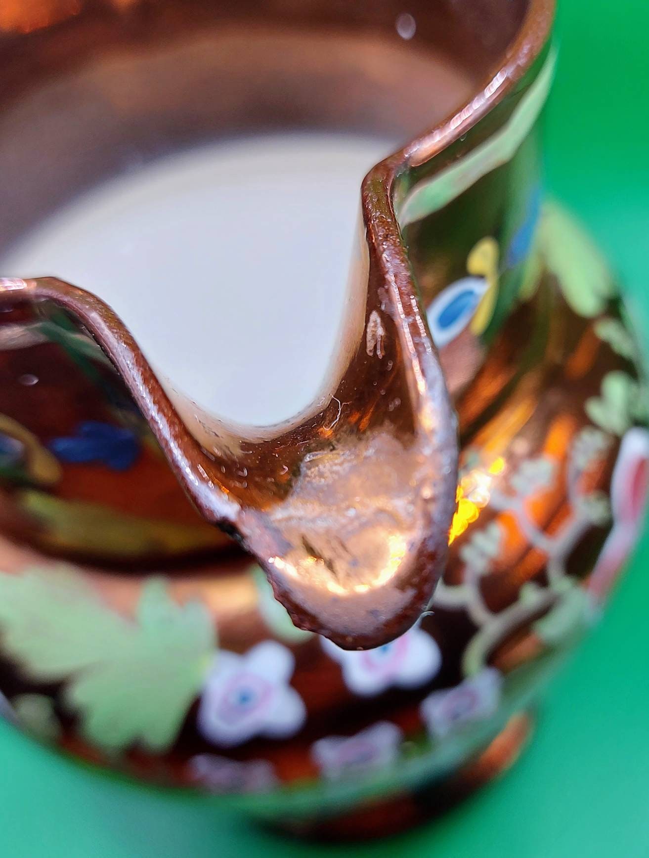 Antique Copper Lustreware Handpainted Pitcher/jug. Circa - Etsy