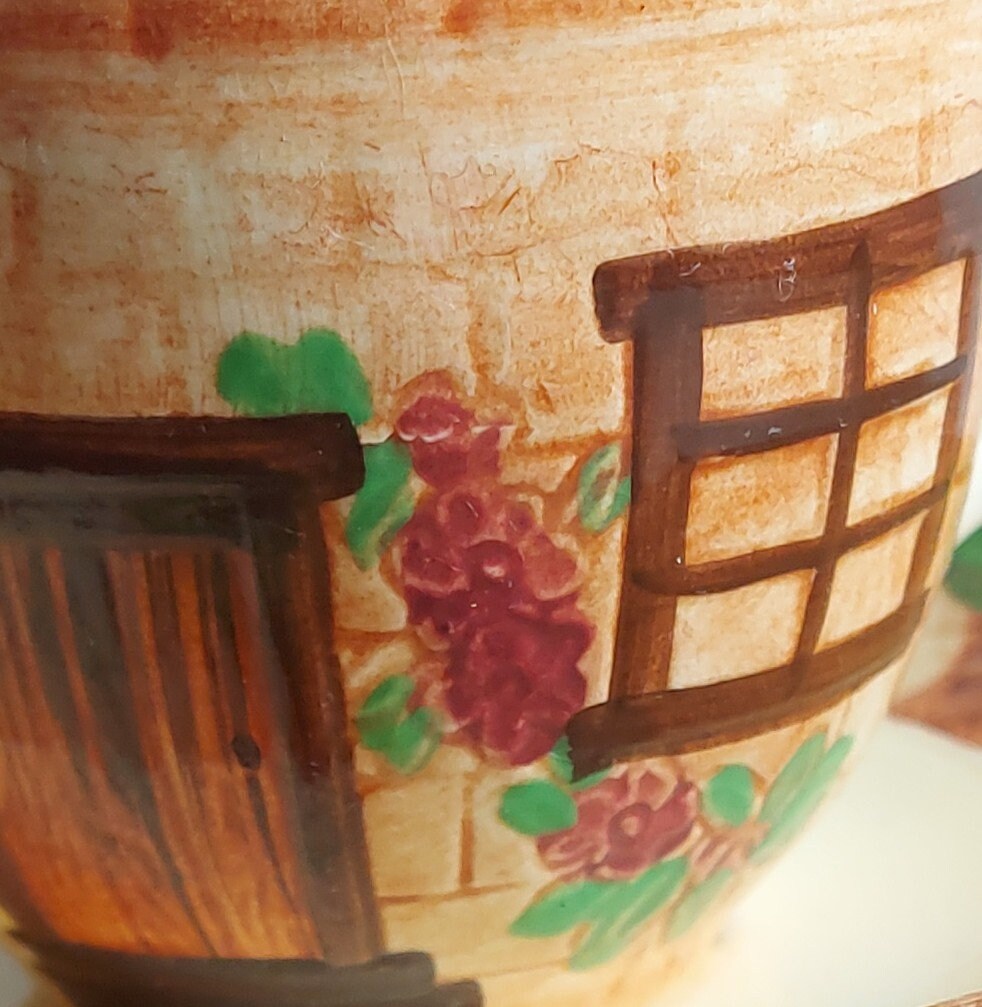 Vintage Cottage Ware, Burlington Pottery, Cup and Saucer. Handpsinted ...