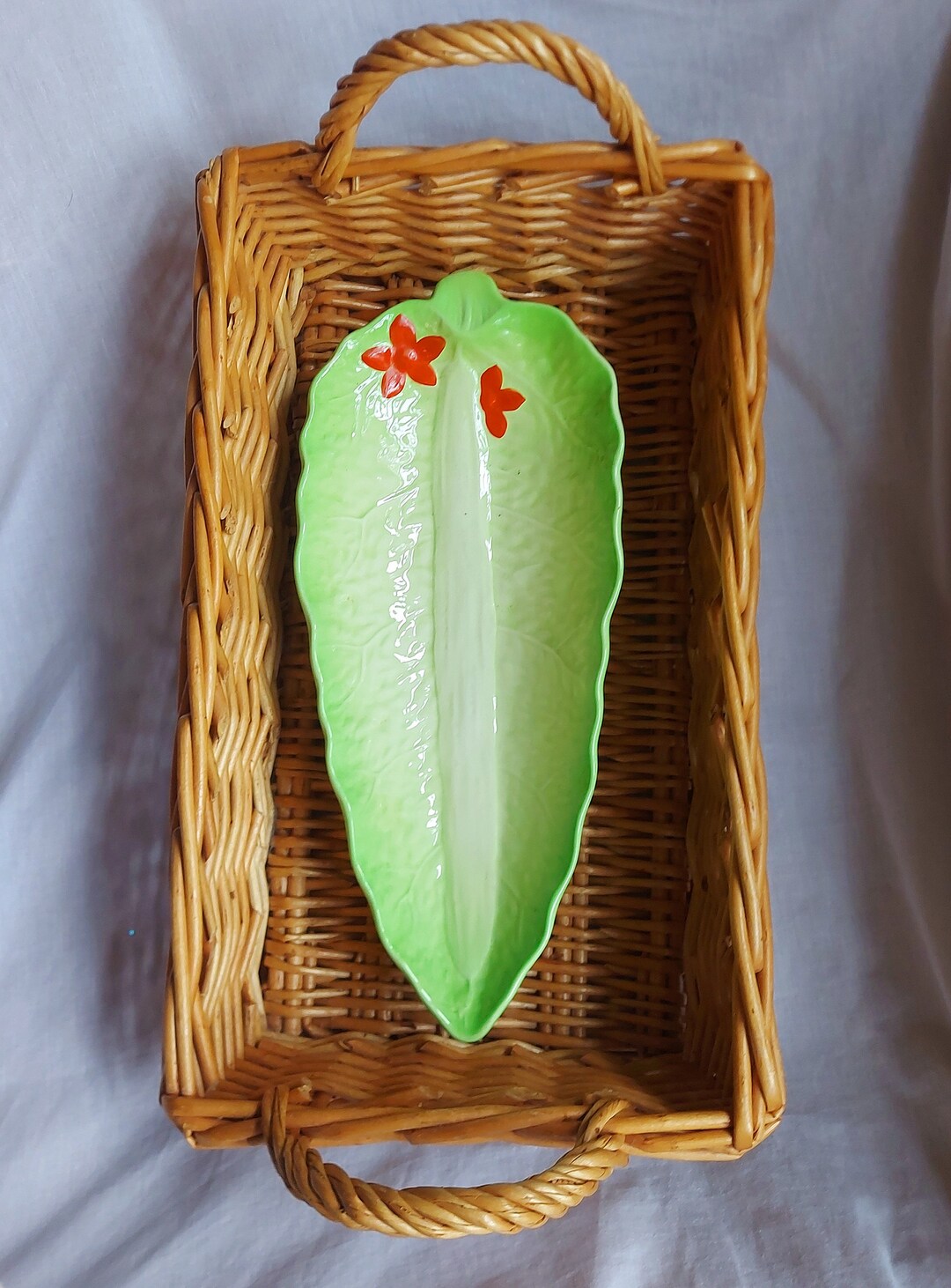 Art Deco Era, Beswick Ware, Ceramic Cabbage Leaf Long Dish. Circa 1930 ...