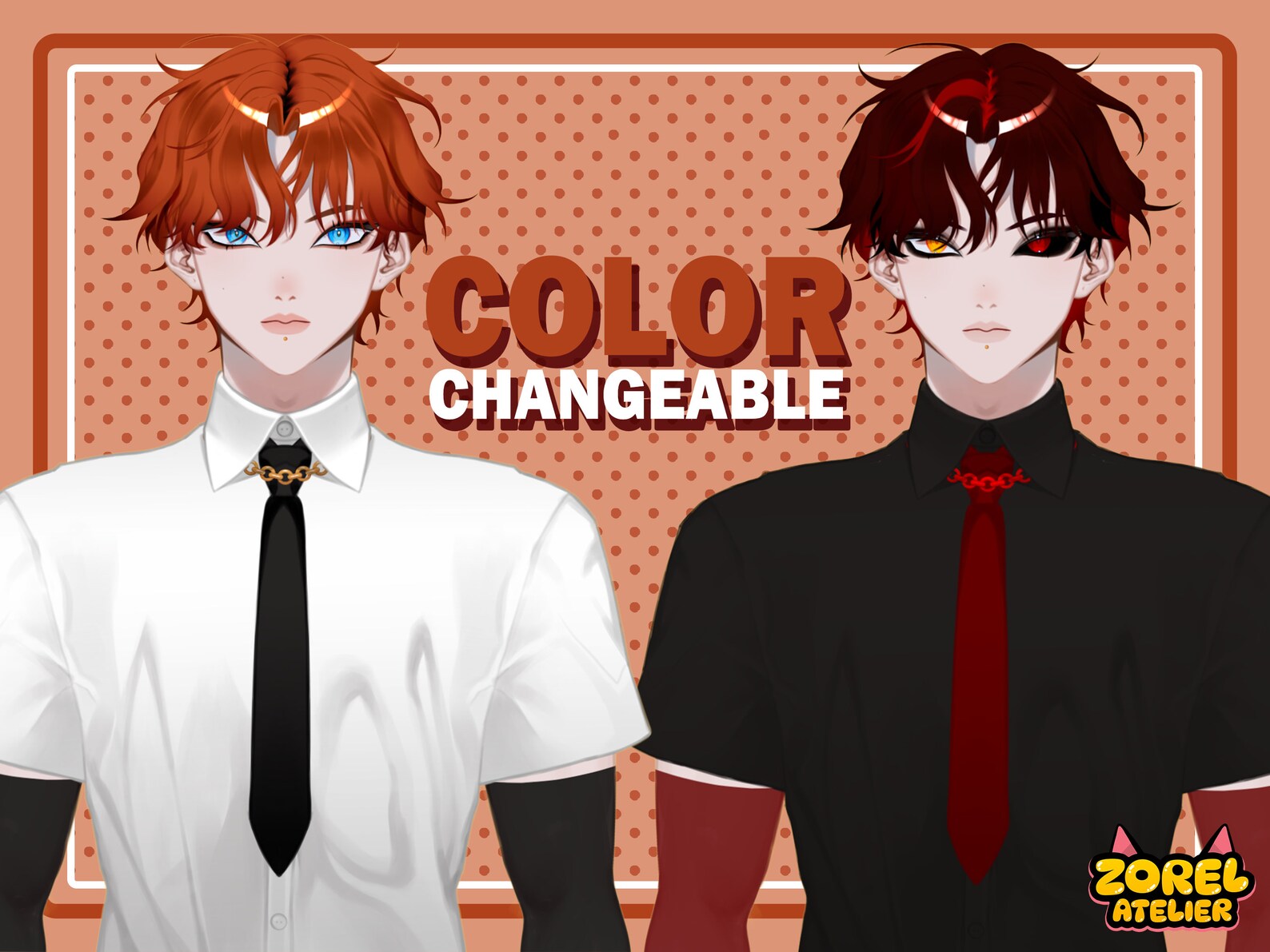 Customizable Vtuber - Premade Live2d Male Avatar | Fully Rigged Half ...