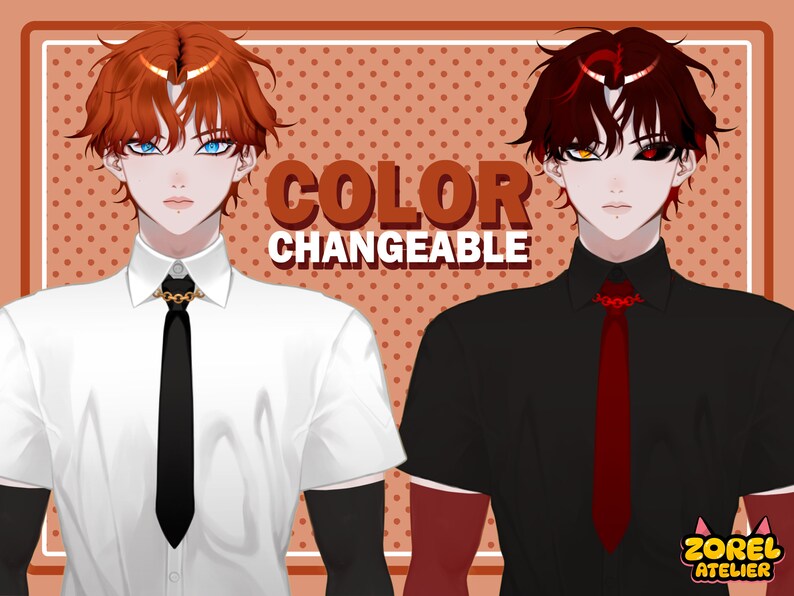 Customizable Vtuber Premade Live2d Male Avatar Fully Rigged Half Body ...