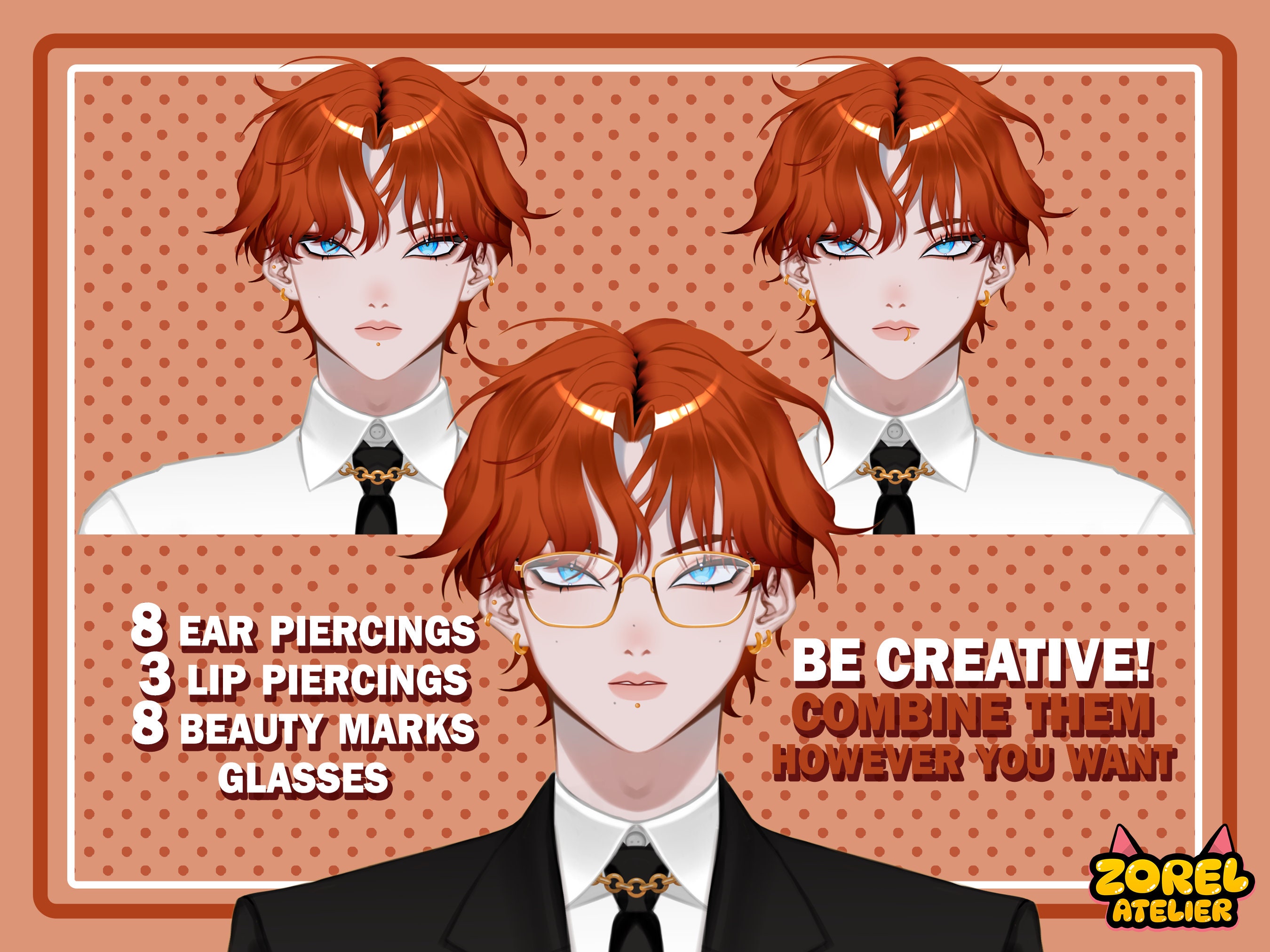 Customizable Vtuber Premade Live2d Male Avatar Fully Rigged Half Body ...