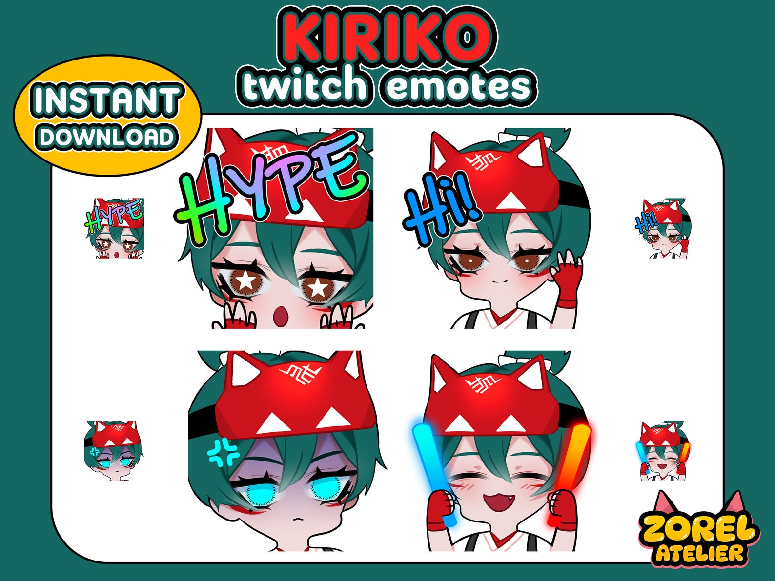 Kiriko Overwatch 4 Emote Set | Twitch Emotes Pack | Discord Emoji for ...