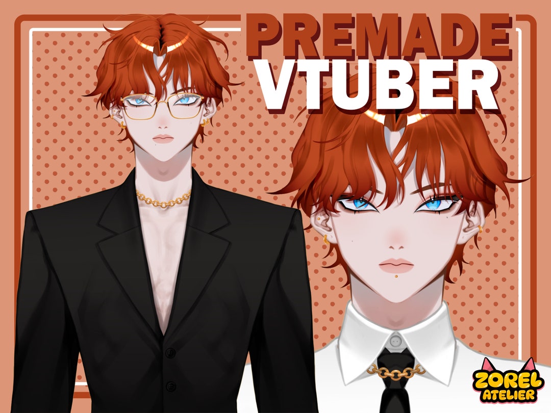 Customizable Vtuber Premade Live2d Male Avatar Fully Rigged Half Body ...
