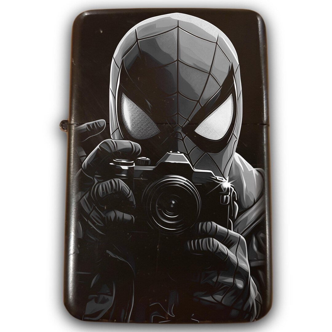Spider-man Camera Design Black Star Petrol Lighter Metal Custom ...