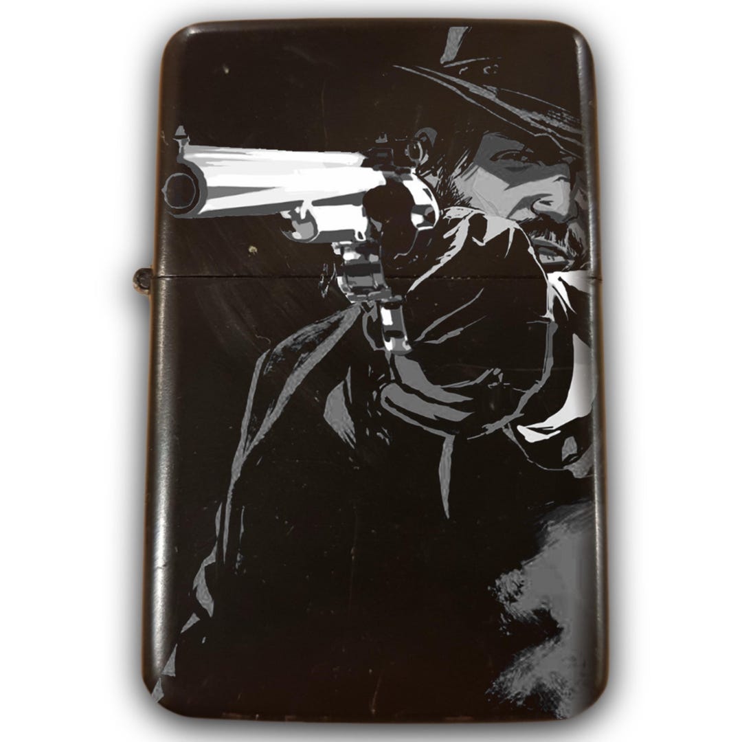 Red Dead Redemption Inspired Design Black Star Petrol Lighter Metal ...