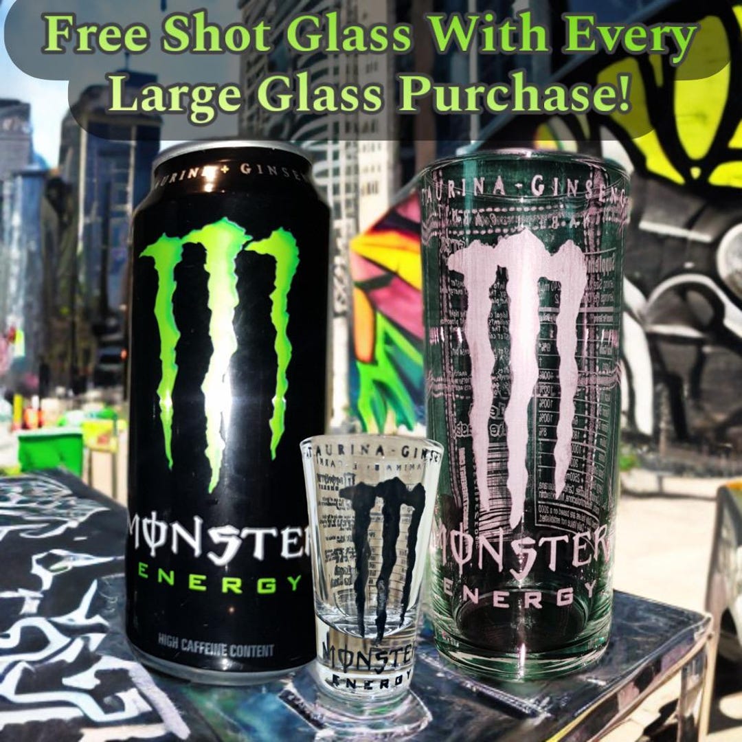 Personalised Monster Energy Glass Custom Gift for Energy Drink Fans ...