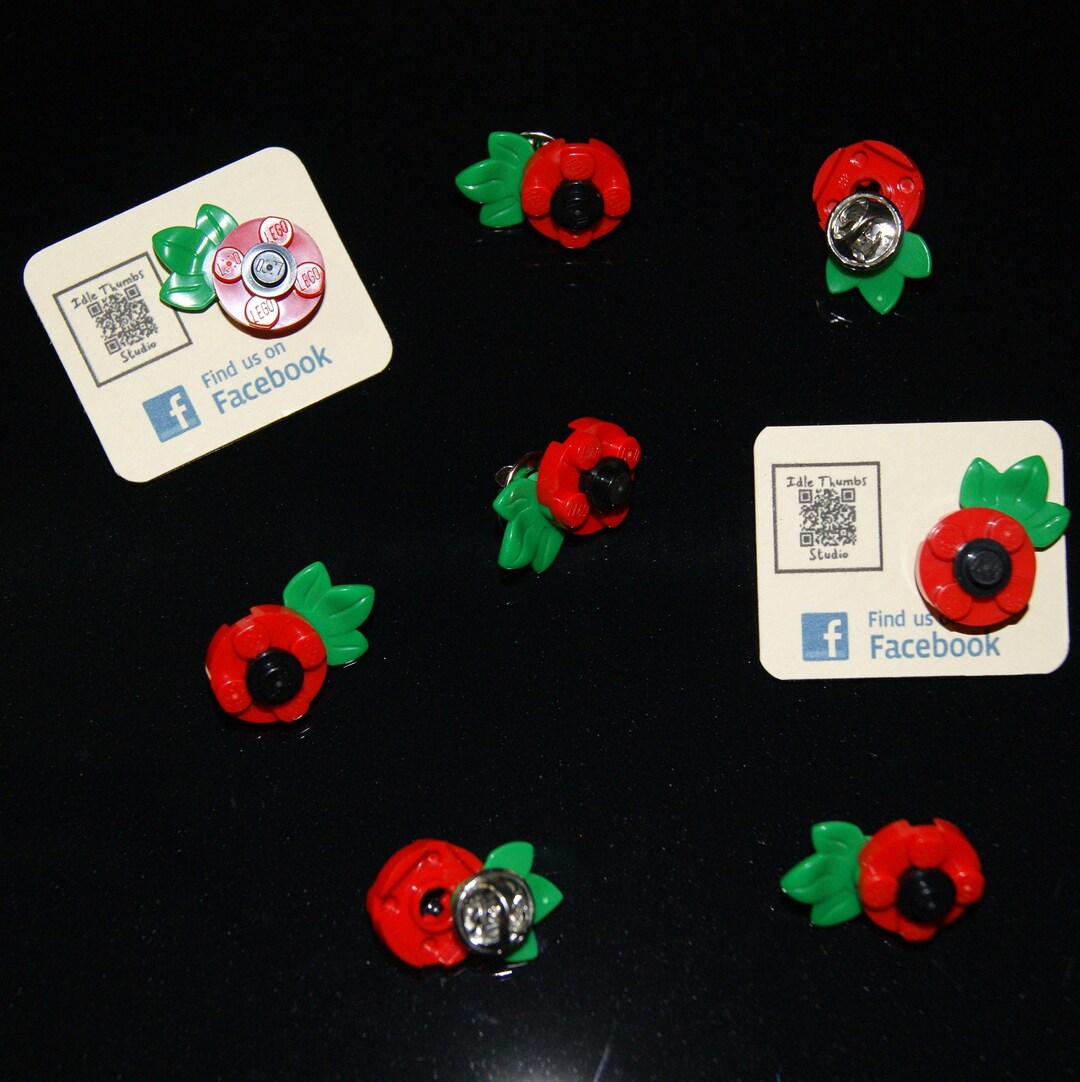 Charity Lego Poppy Pin Badge Made With Genuine LEGO Parts Remembrance ...