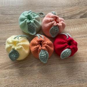 Red Apple Bag/ Handmade Crochet Drawstring Bag / Crochet Pouch - Etsy