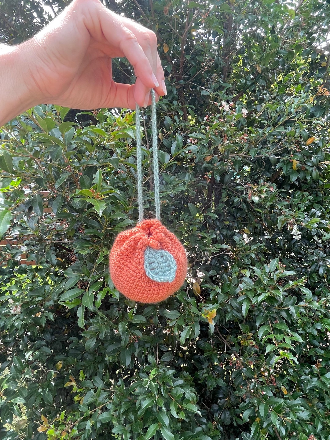 Orange Bag/ Handmade Crochet Orange Drawstring Bag / Crochet Pouch - Etsy