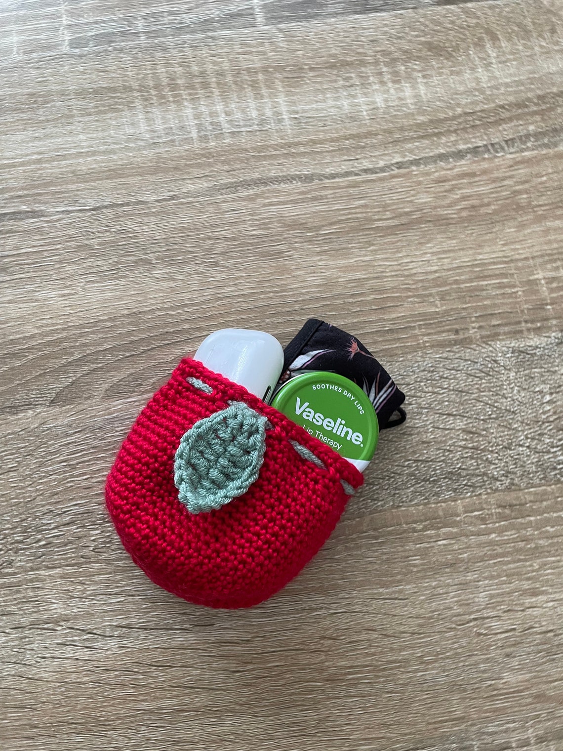 Red Apple Bag/ Handmade Crochet Drawstring Bag / Crochet Pouch - Etsy