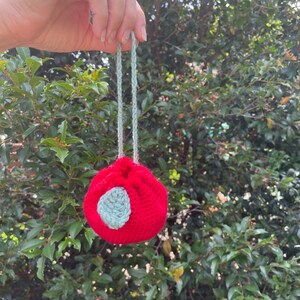 Red Apple Bag/ Handmade Crochet Drawstring Bag / Crochet Pouch - Etsy