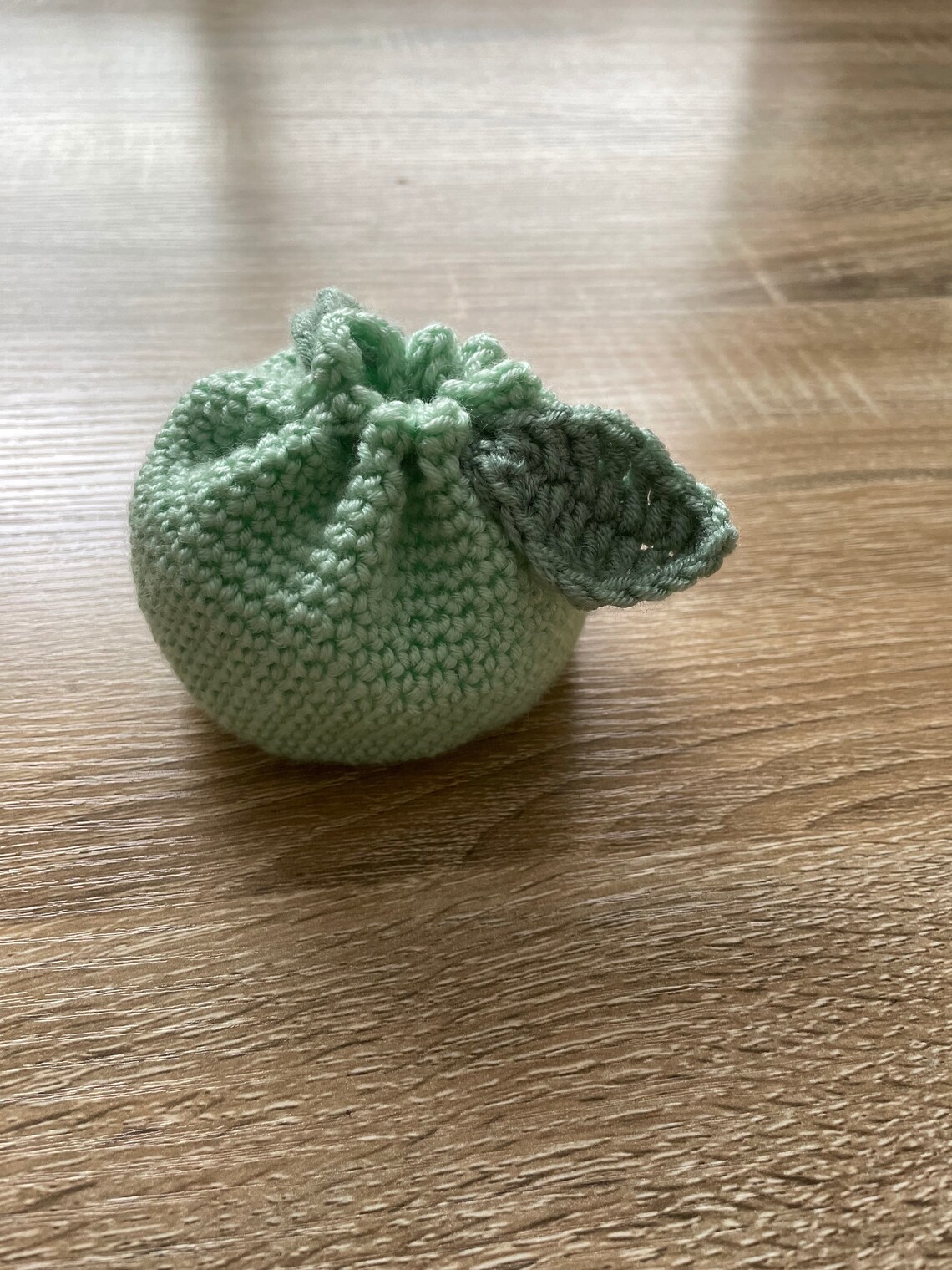 Green Apple Bag/ Handmade Crochet Drawstring Bag / Crochet - Etsy