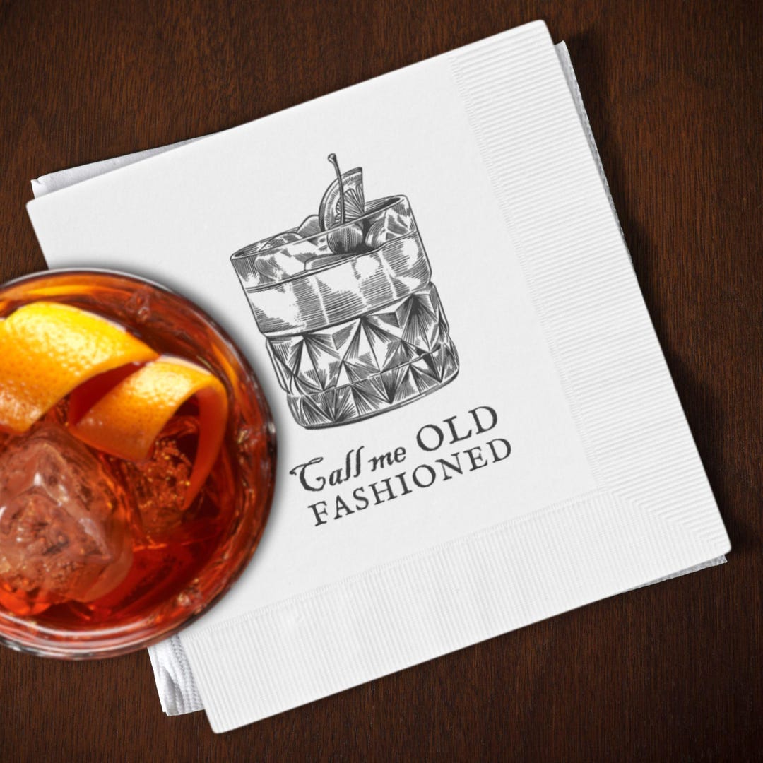 Old Fashioned Cocktail Napkins, Perfect for Home Bar, Classic Whiskey ...