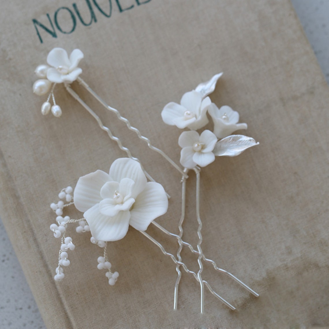 Pearl Floral Sliver Wedding Bridal Accessory Bridal Handmade - Etsy